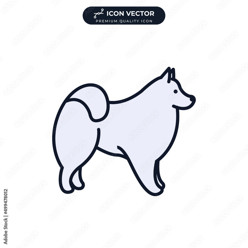samoyed dog icon symbol template for graphic and web design collection ...