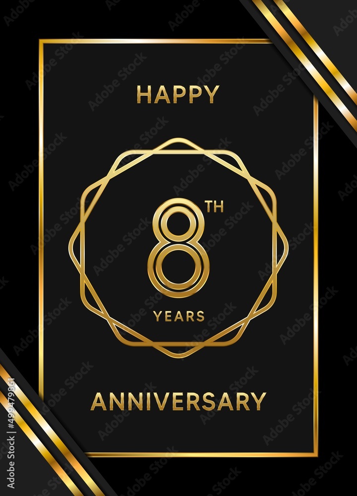 8 Years Anniversary logotype. Anniversary celebration template design ...