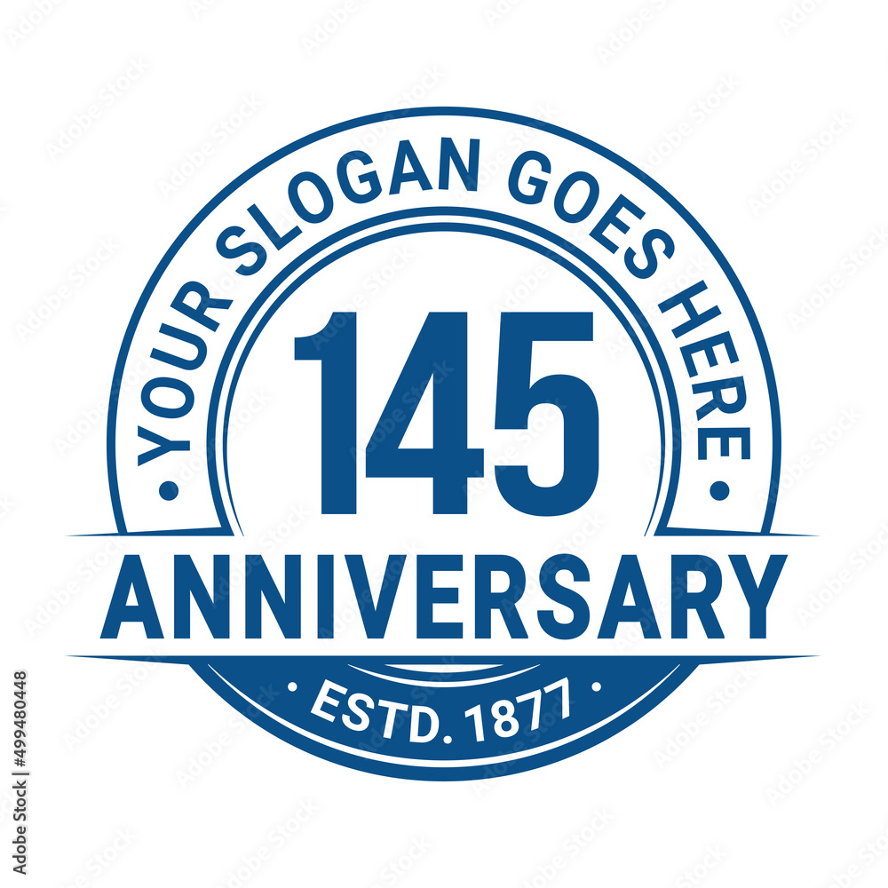 145 years anniversary logo design template. 145th anniversary ...
