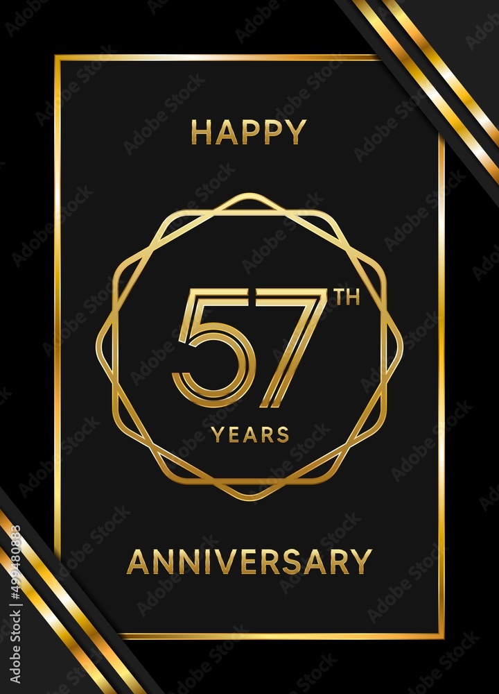 57 Years Anniversary logotype. Anniversary celebration template design ...