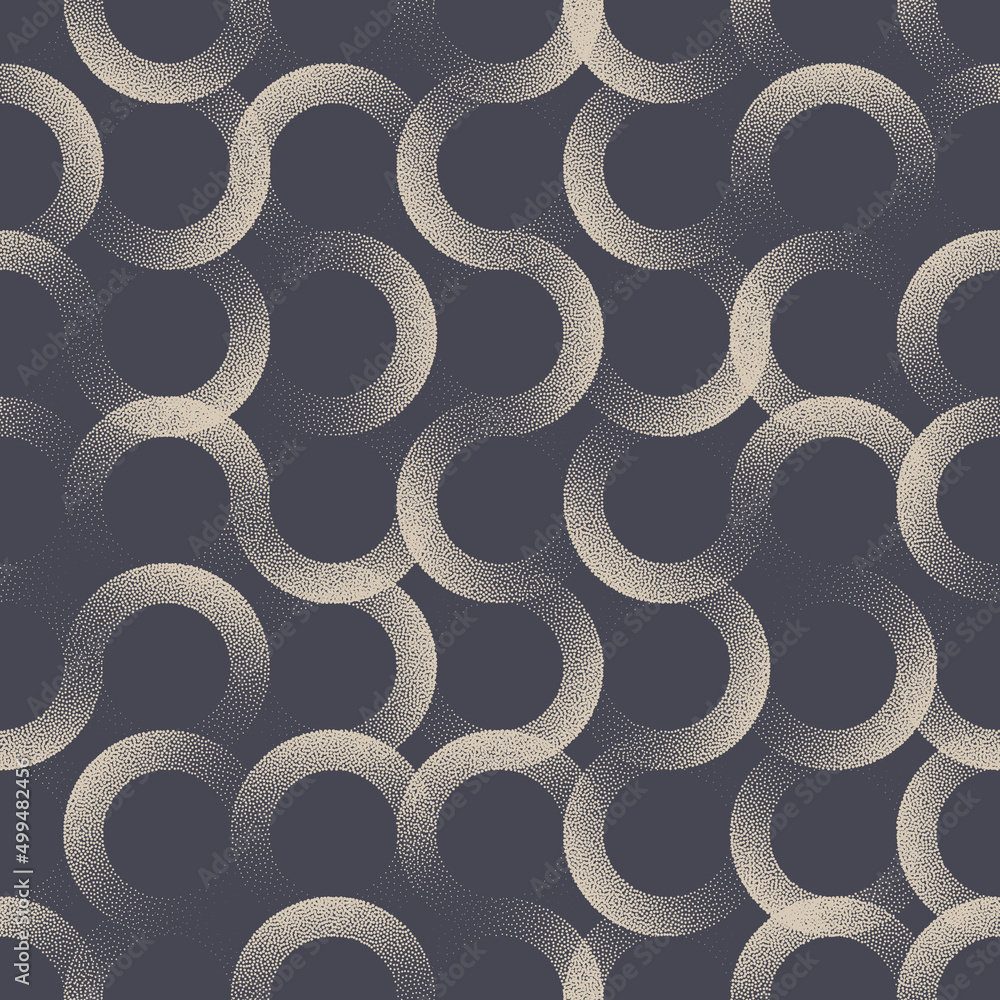 Overlay Linear Circles Intricate Elegant Seamless Pattern Aesthetic ...