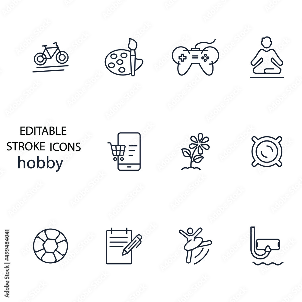 hobby icons set . hobby pack symbol vector elements for infographic web ...