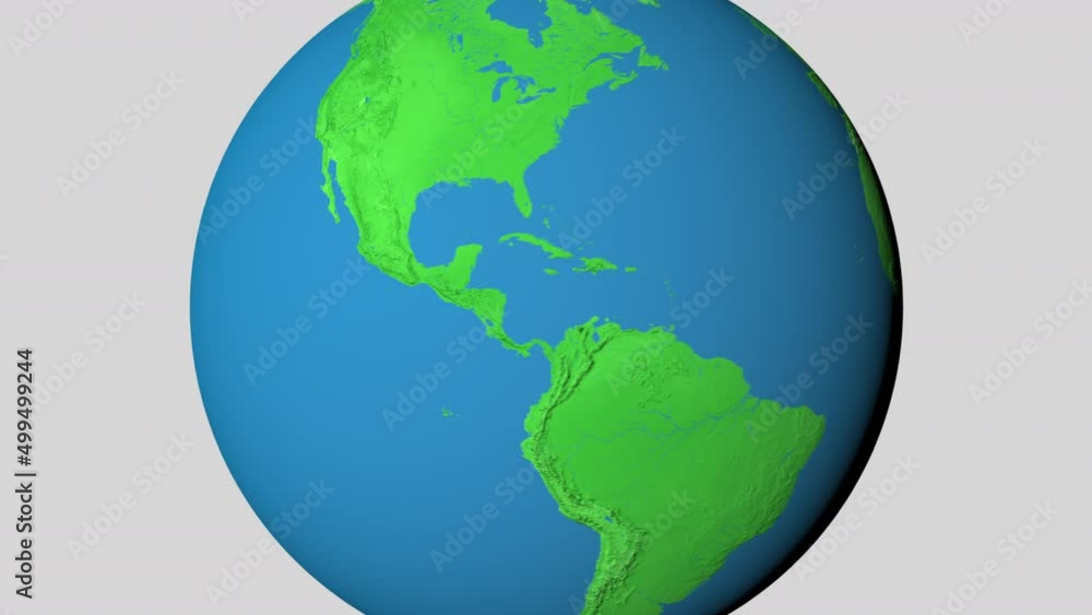 Seamless looping animation of the earth zooming in to the 3d map of ...