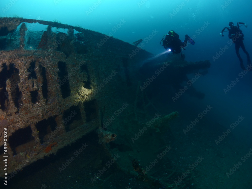 german u boat 23 wreck underwater world war II wwII metal on ocean ...