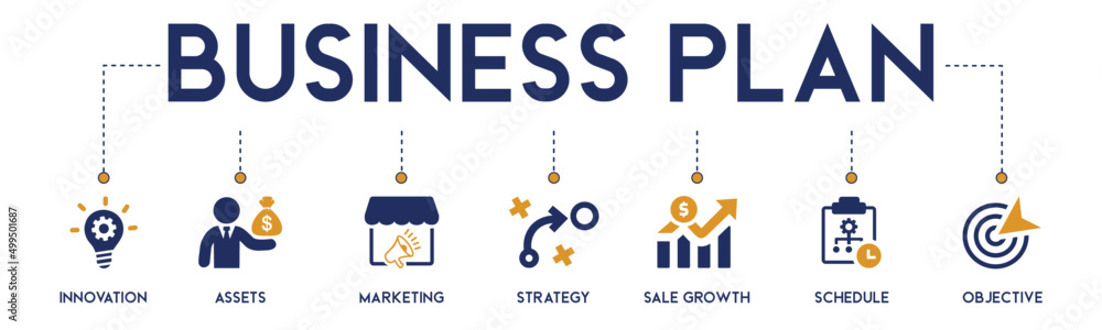 Banner of business plan symbol vector illustration concept with the ...