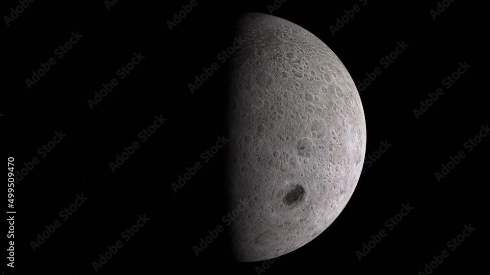 Full moon to new moon. Looping 3D animated timelapse of the phases of ...
