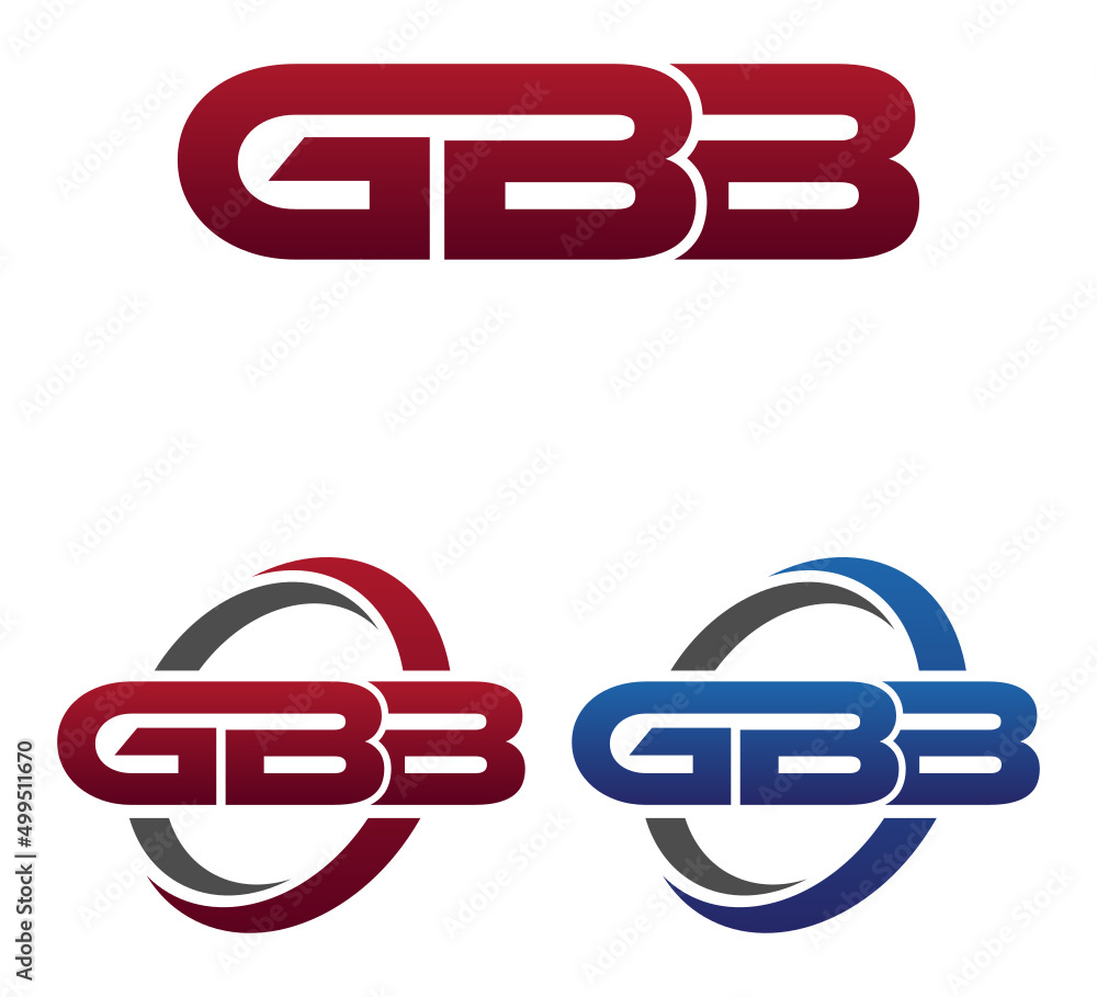 Vector Modern 3 Letters Initial logo Vector Swoosh Red Blue GBB Stock ...