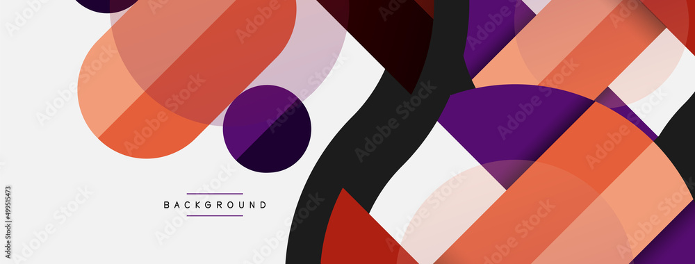 Round geometric shapes lines and circles. Vector template for wallpaper ...