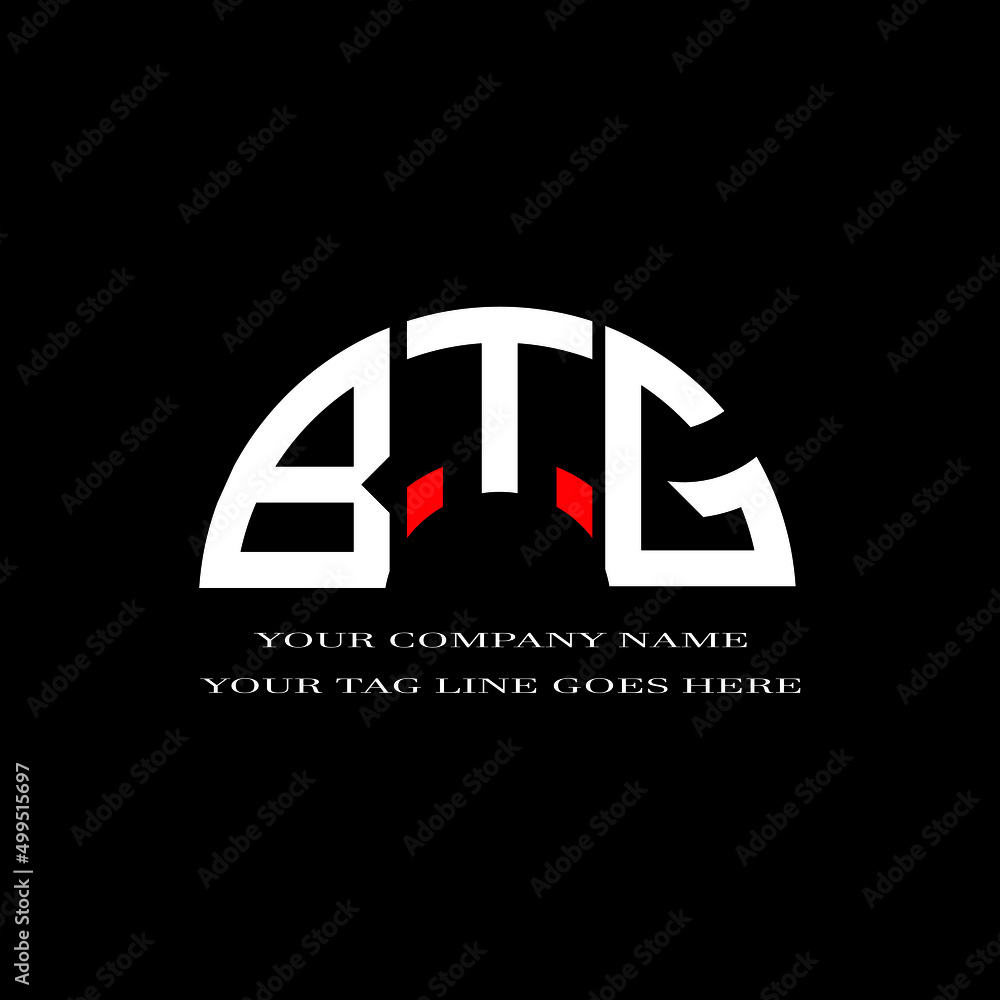 BTG letter logo creative design with vector graphic Stock Vector ...