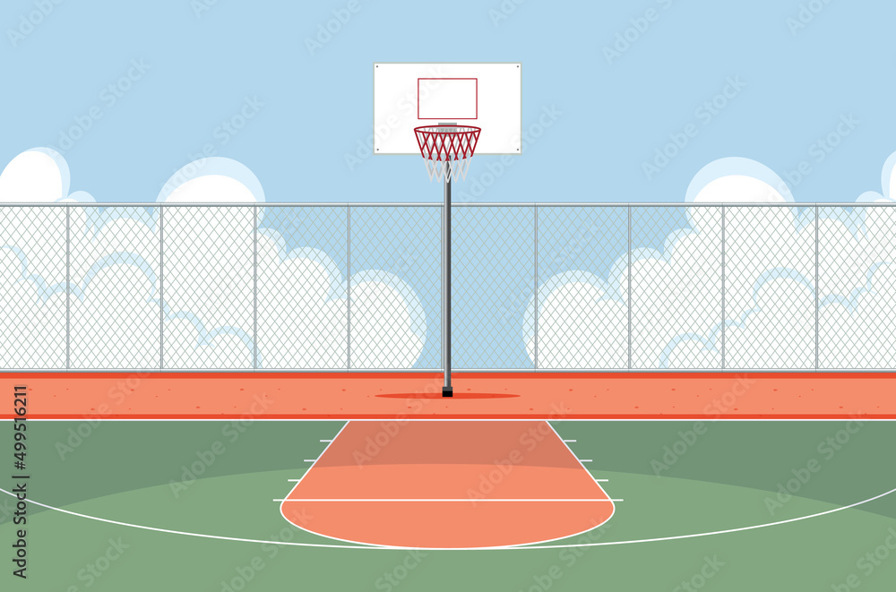 Empty basketball court scene Stock Vector | Adobe Stock