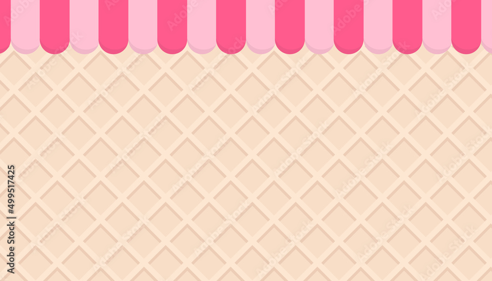 Ice cream shop background. Sweet dessert wafer pattern, Space for your ...