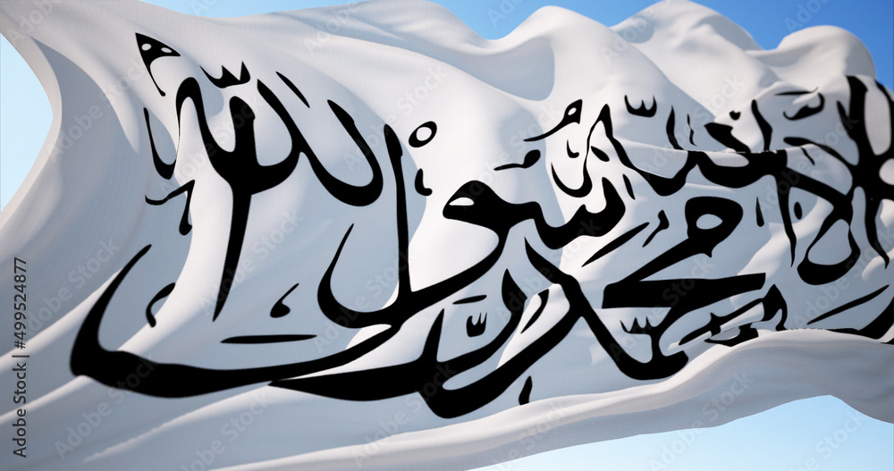 Flag of Taliban waving in wind with Seamless . Realistic flag ...