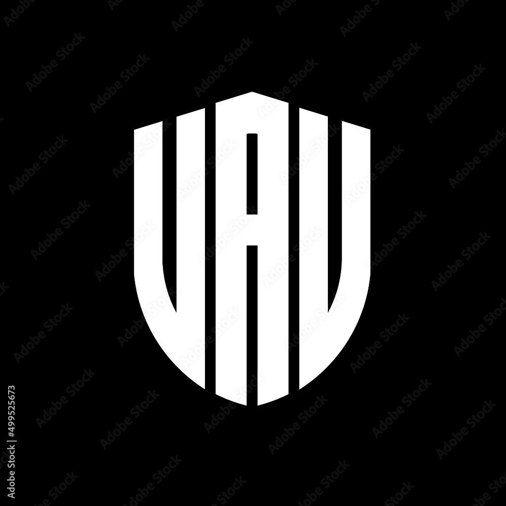 UAU letter logo design. UAU modern letter logo with black background ...