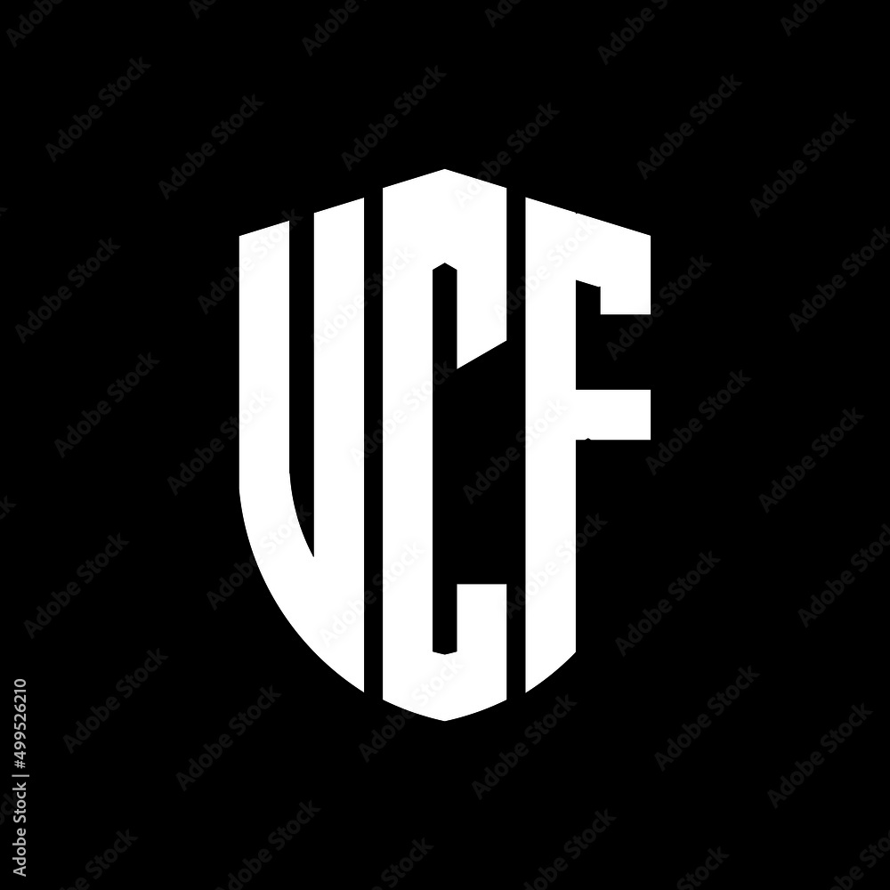 UCF letter logo design. UCF modern letter logo with black background ...