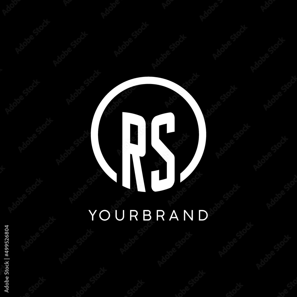 Initial letter RS uppercase combined with circle outline, Modern ...
