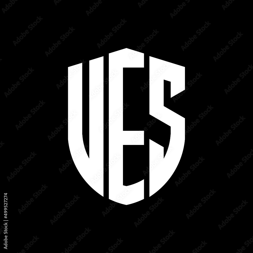 UES letter logo design. UES modern letter logo with black background ...