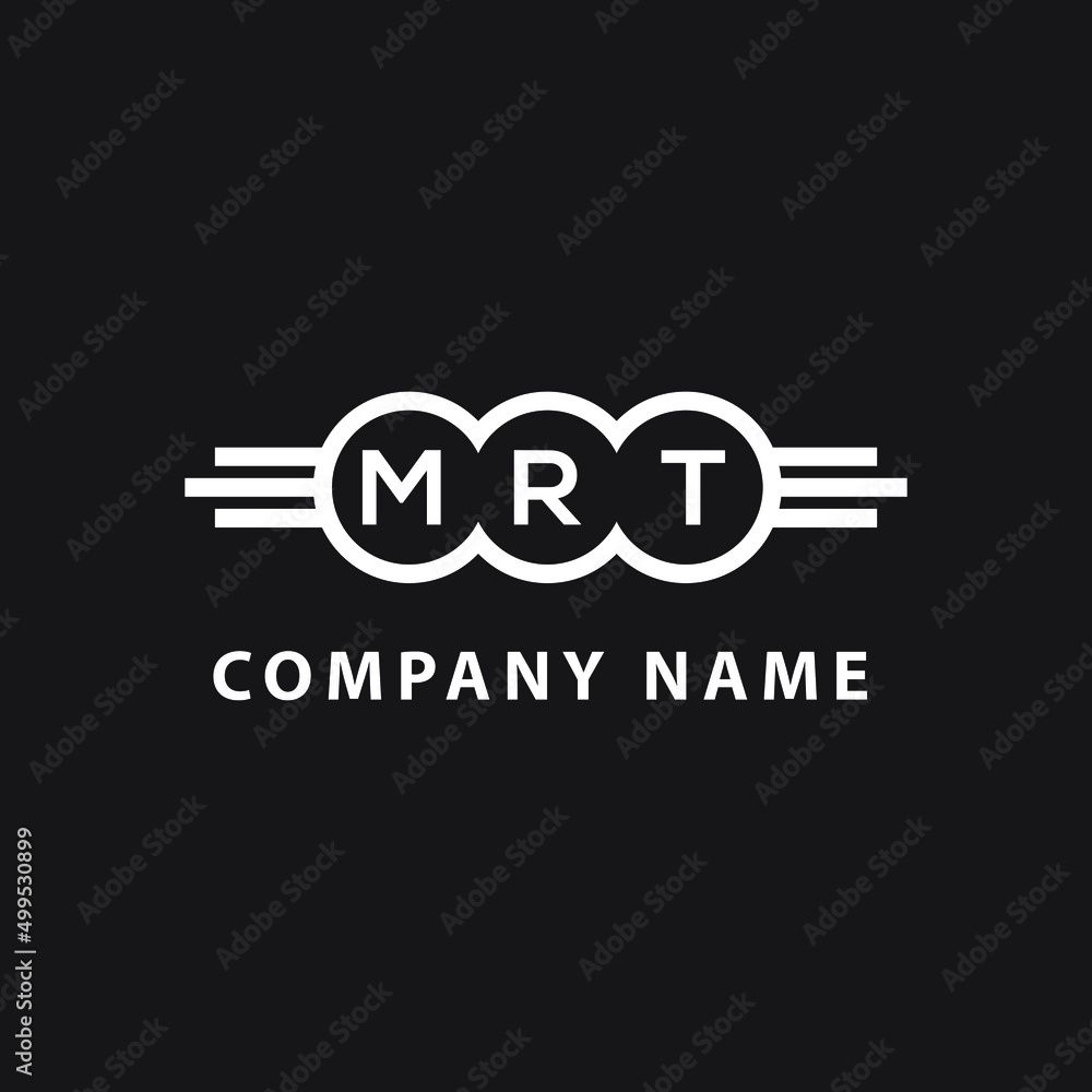 MRT letter logo design on black background. MRT creative initials ...
