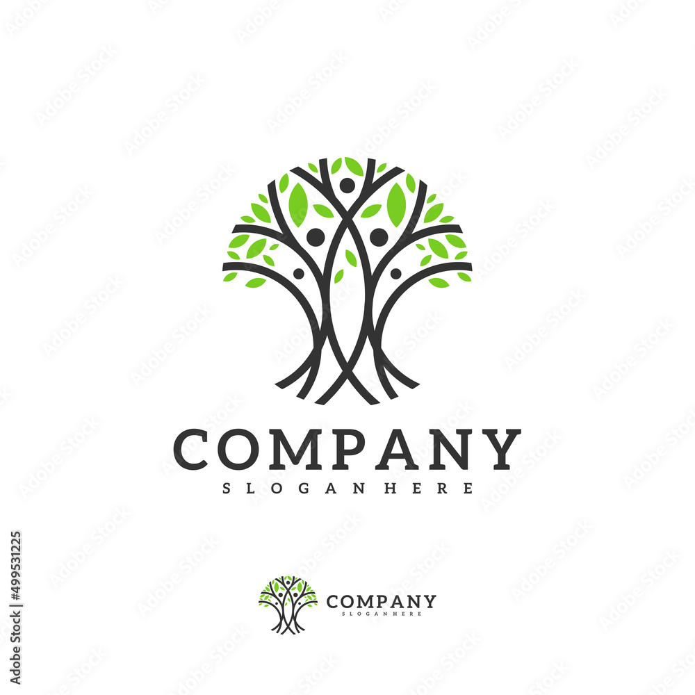 People Tree logo vector template, Creative Tree logo design concepts ...