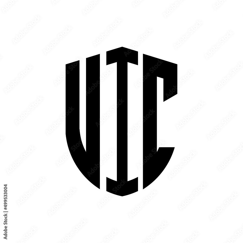 UIC letter logo design. UIC modern letter logo with black background ...