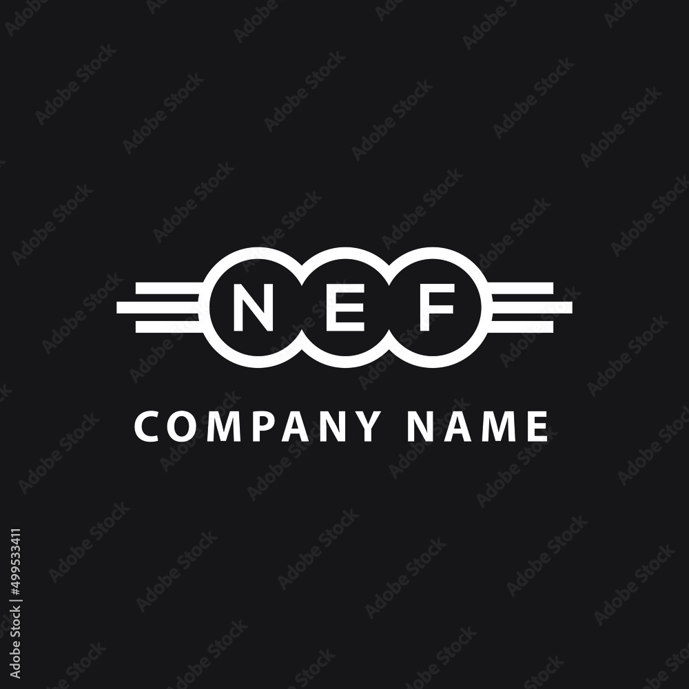 NEF letter logo design on black background. NEF creative initials ...