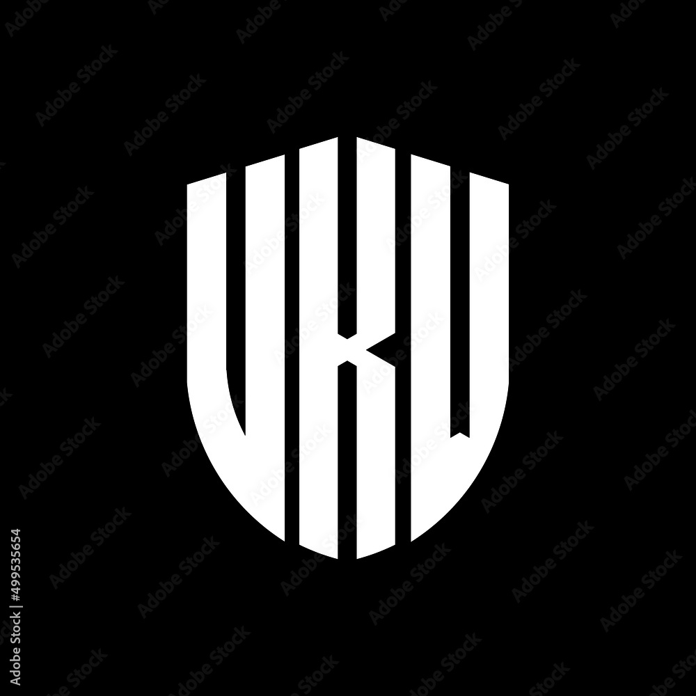 UKW letter logo design. UKW modern letter logo with black background ...