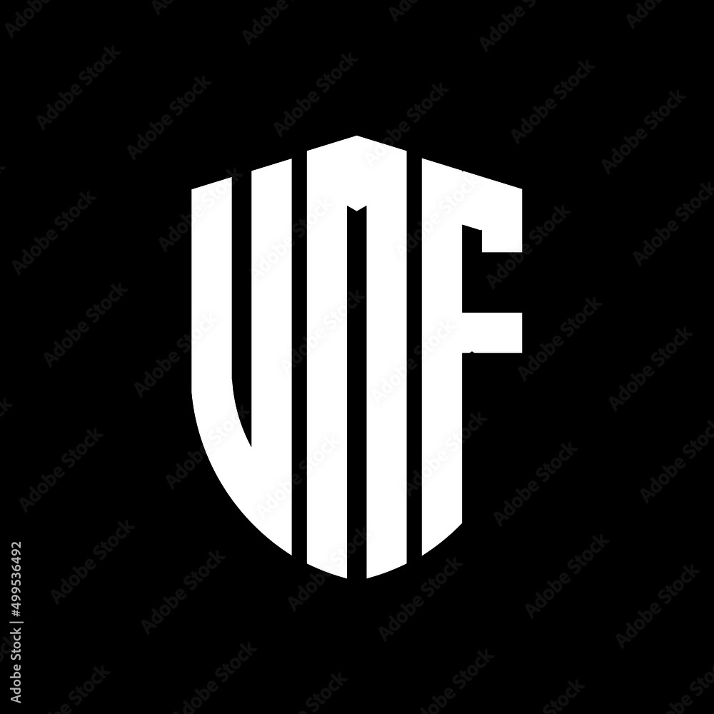 UMF letter logo design. UMF modern letter logo with black background ...