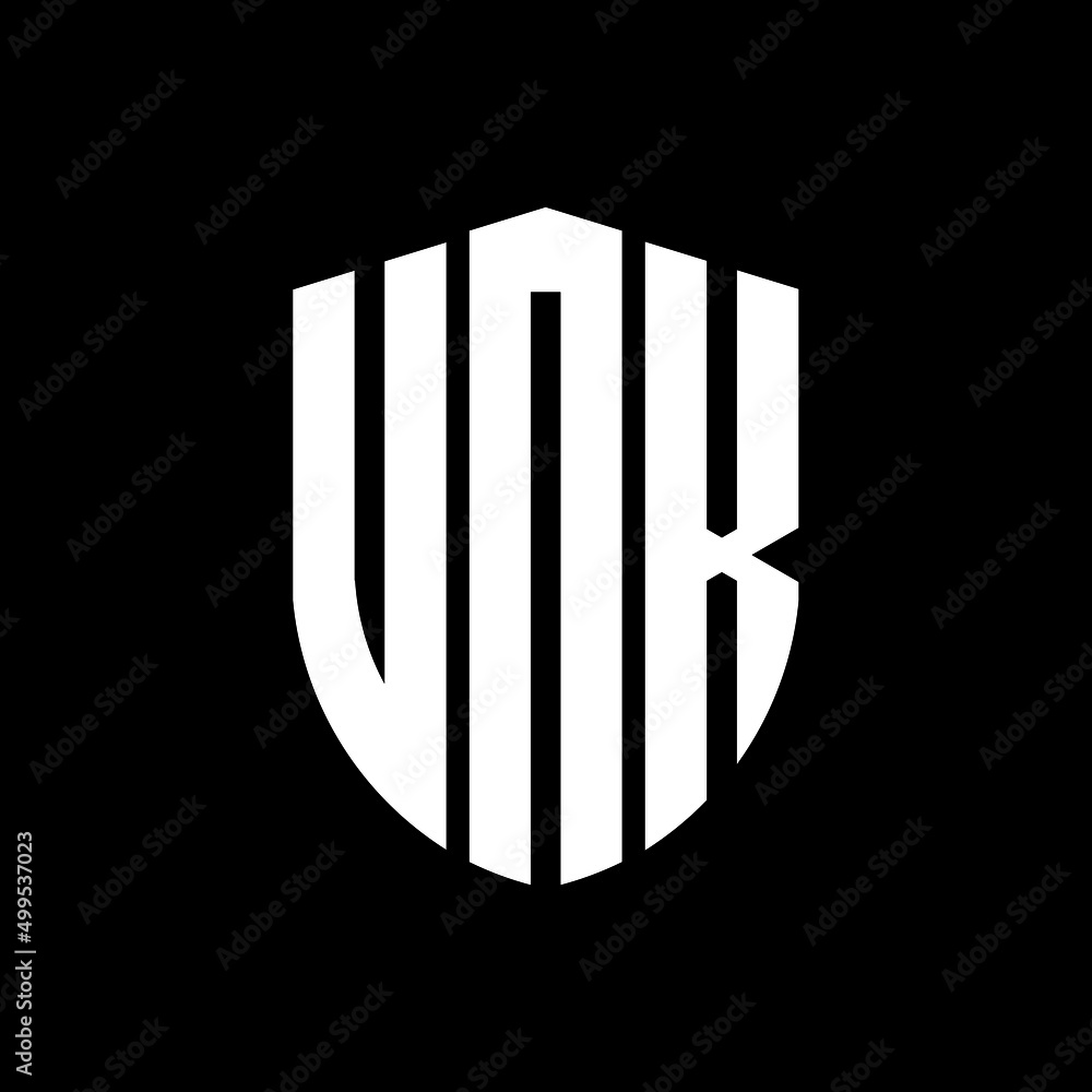 UNK letter logo design. UNK modern letter logo with black background ...