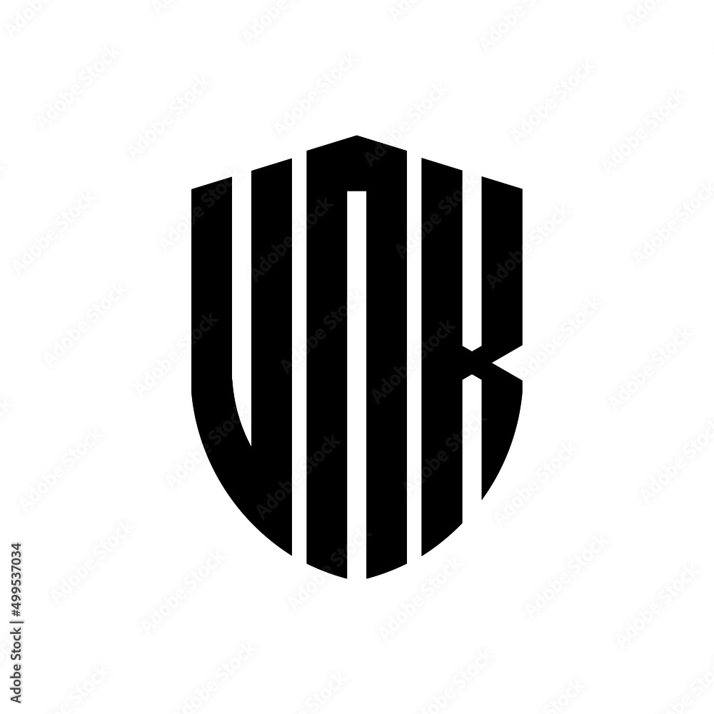 UNK letter logo design. UNK modern letter logo with black background ...