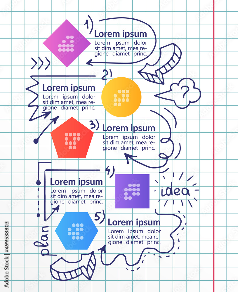 Step by step project infographic chart design template. Abstract ...
