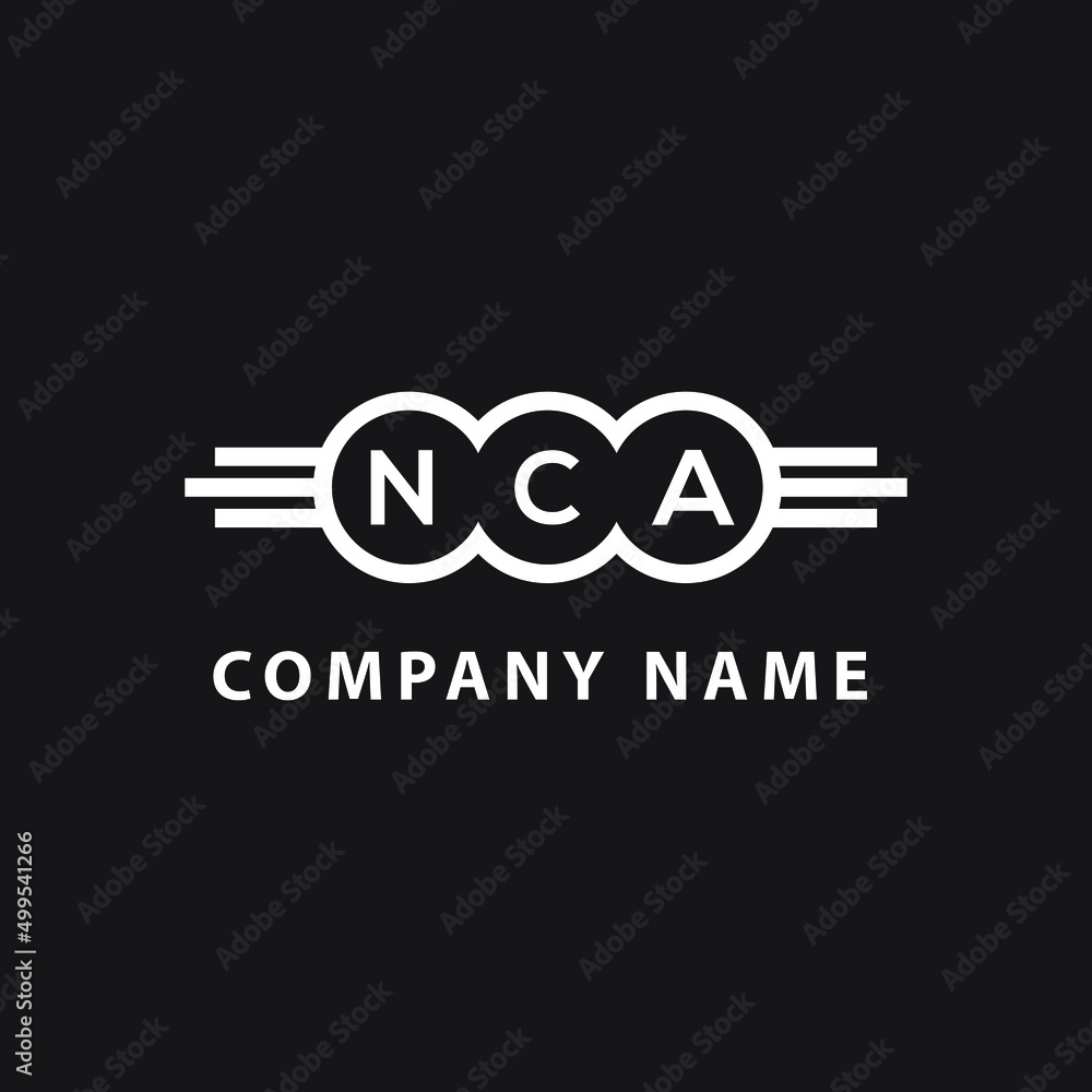 NCA letter logo design on black background. NCA creative initials ...