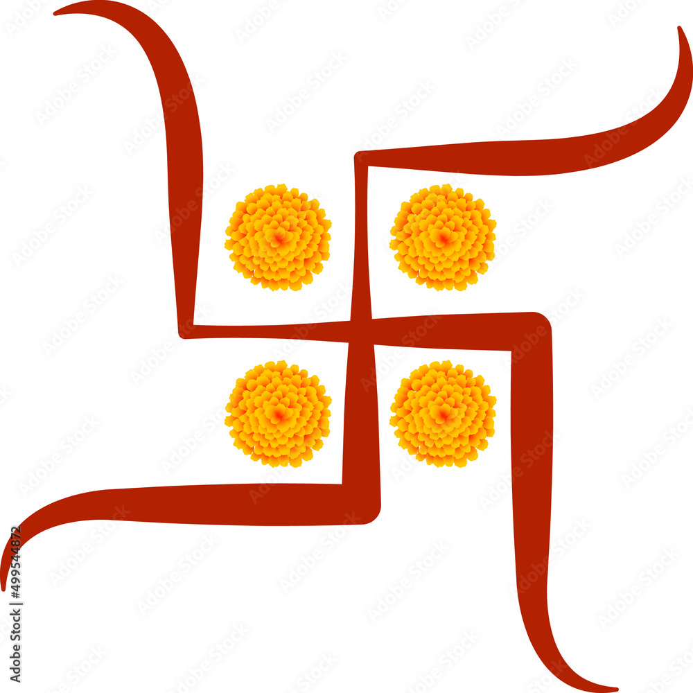 Vetor de Red Swastik, Indian spiritual symbol, good luck. Hinduism ...