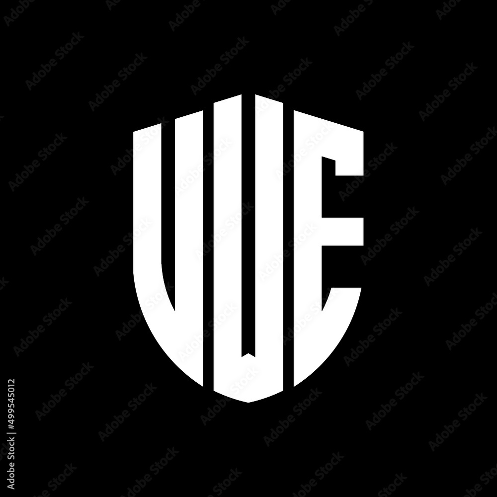 UWE letter logo design. UWE modern letter logo with black background ...