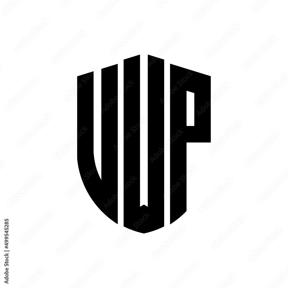 UWP letter logo design. UWP modern letter logo with black background ...