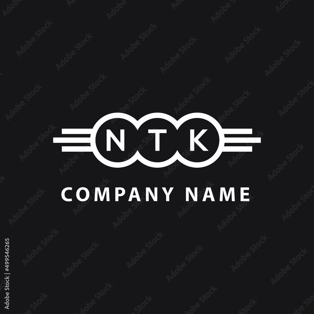 NTK letter logo design on black background. NTK creative initials ...