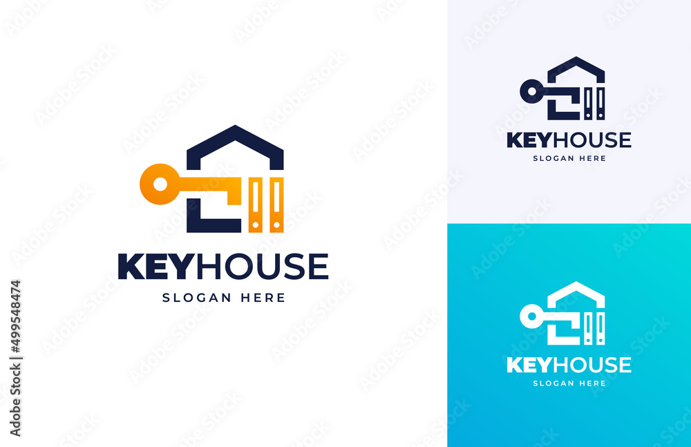 Key house hosting server storage data smart tech vector logo design ...