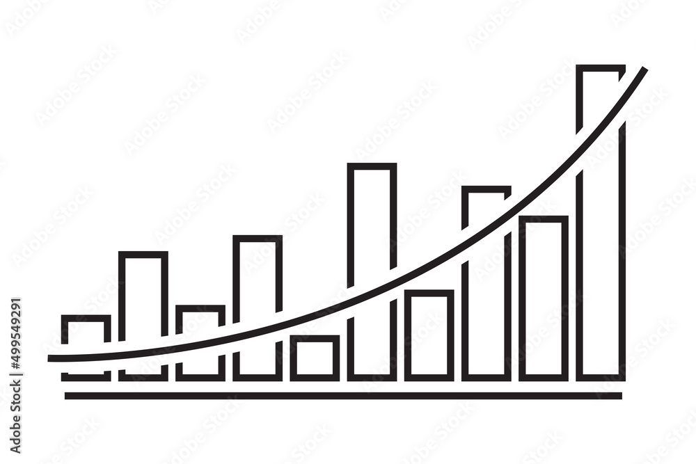 Chart vector icon business symbol. Finance rate diagram sign. Stock ...