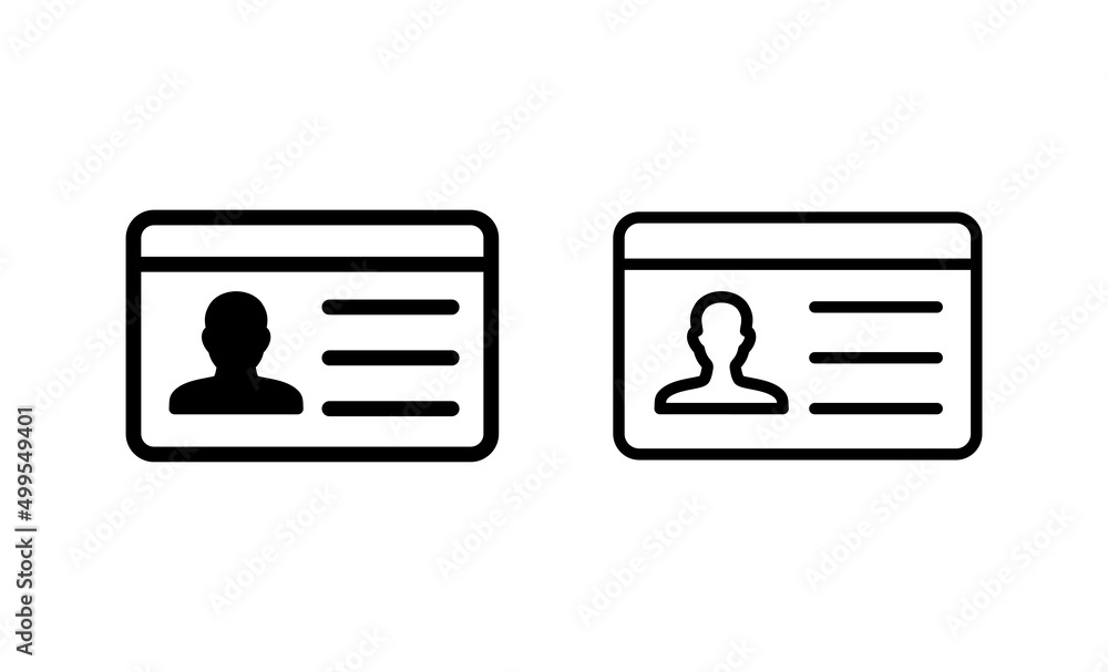 License icon vector. ID card icon. driver license, staff identification ...