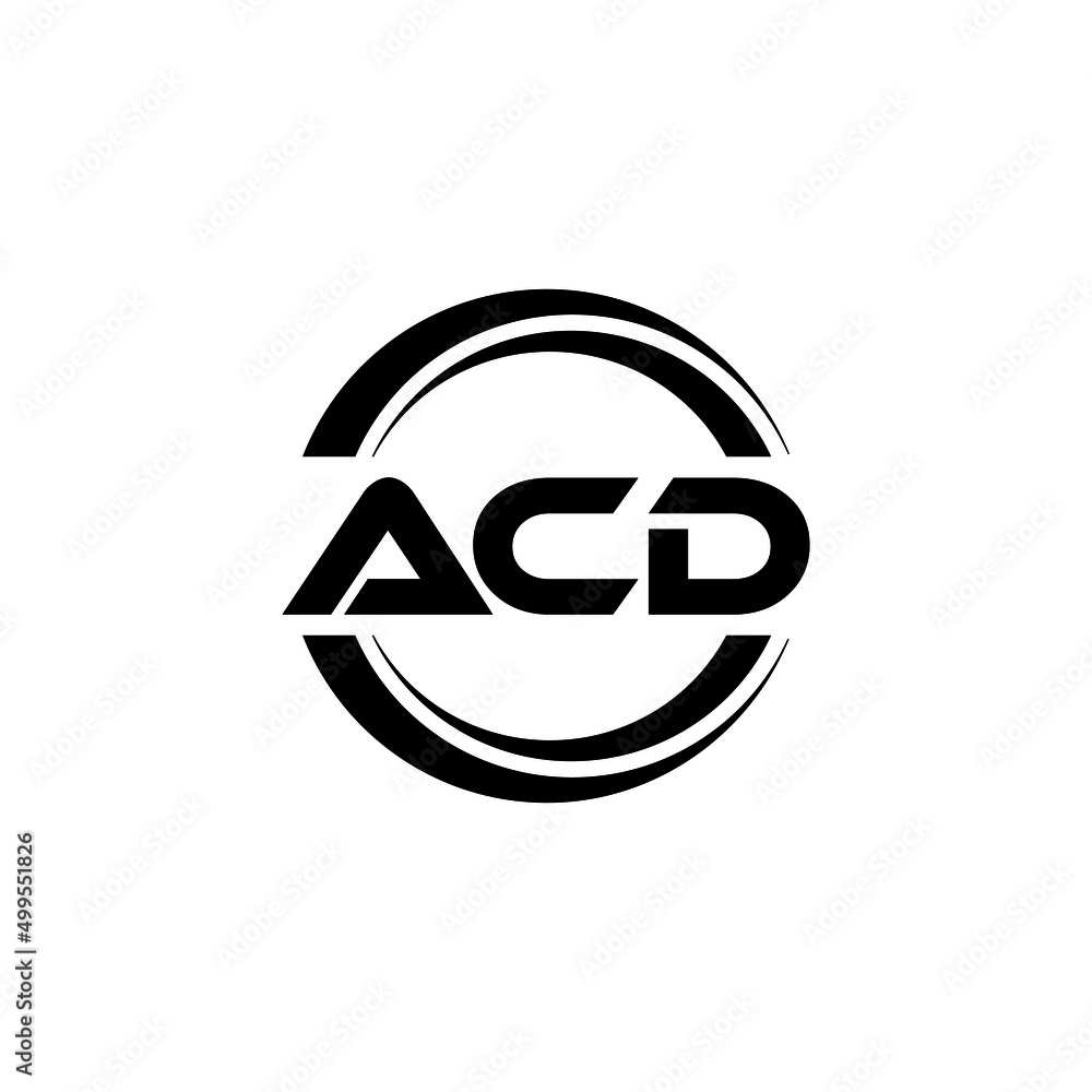 ACD letter logo design with white background in illustrator, vector ...