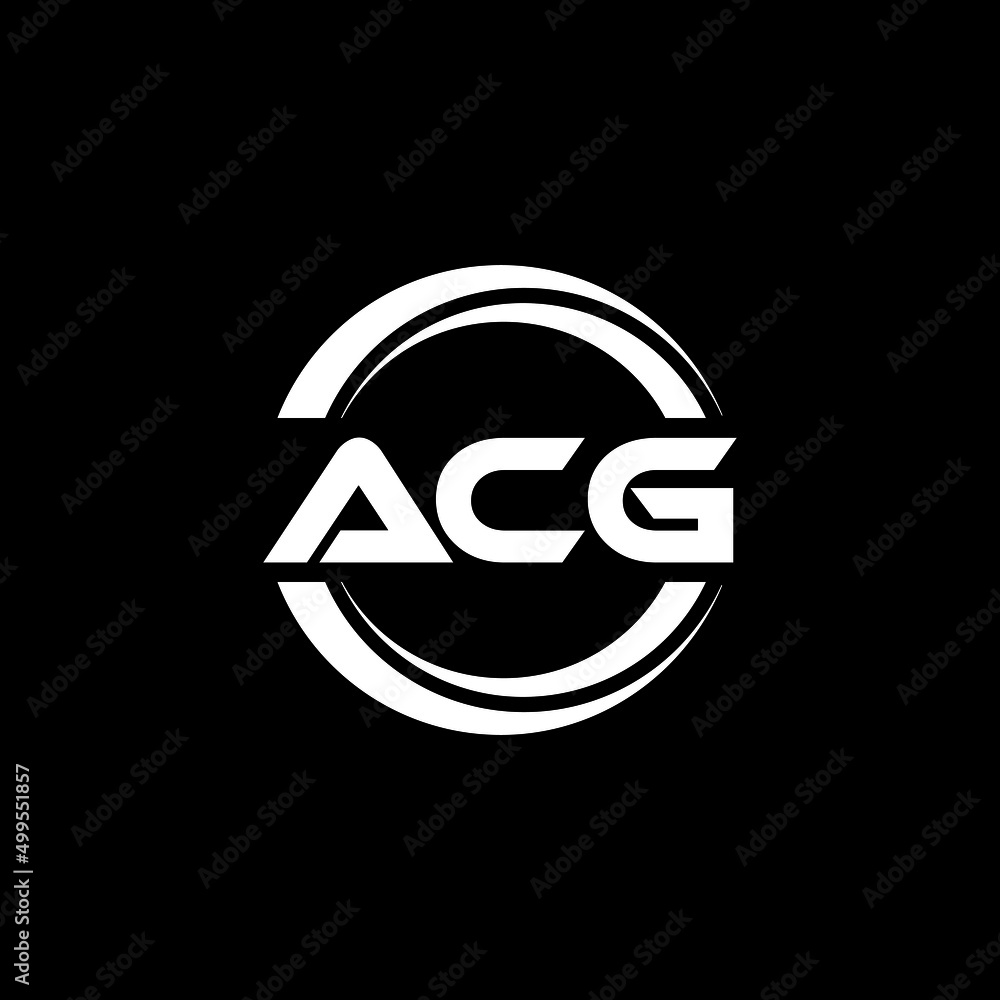 ACG letter logo design with black background in illustrator, vector ...