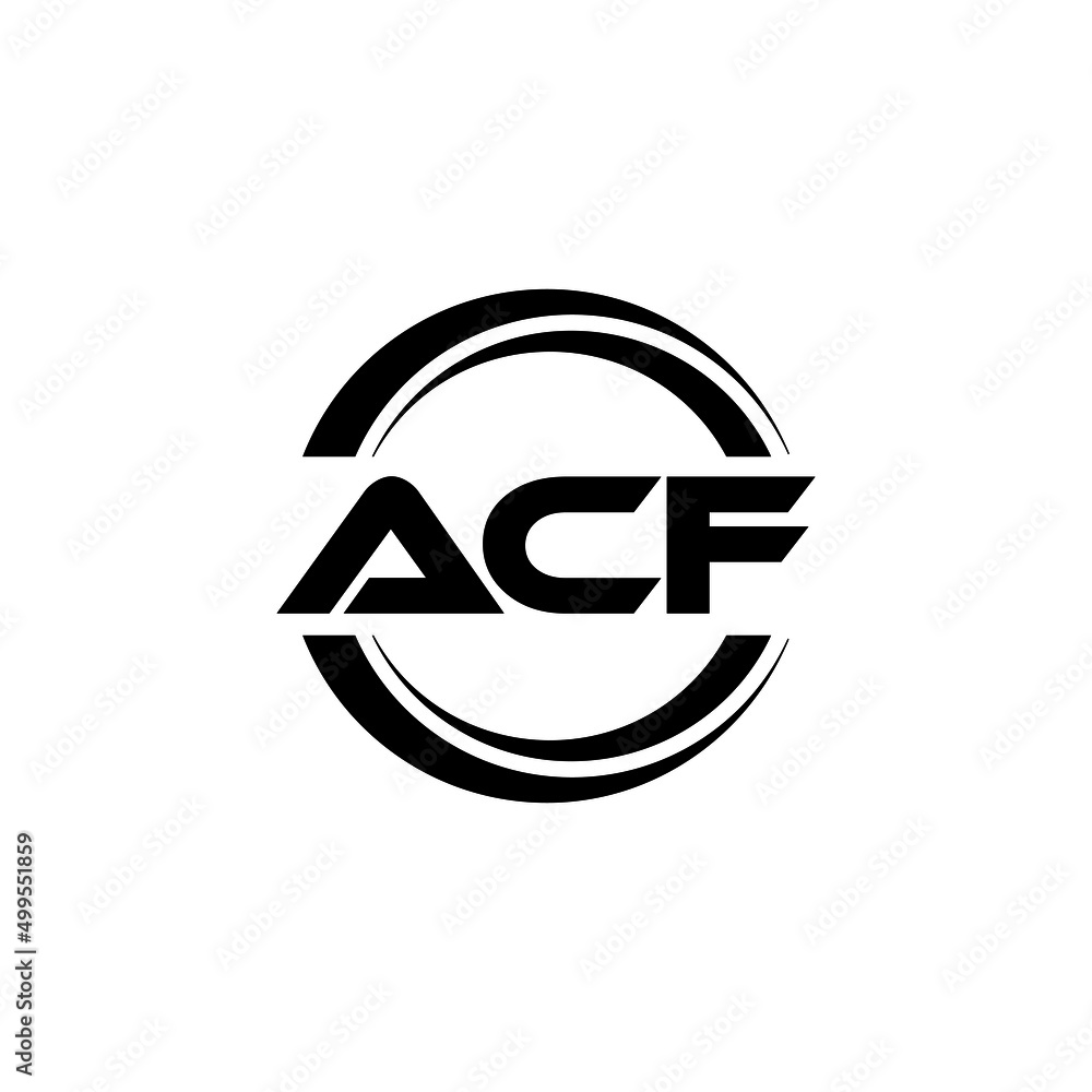ACF letter logo design with white background in illustrator, vector ...
