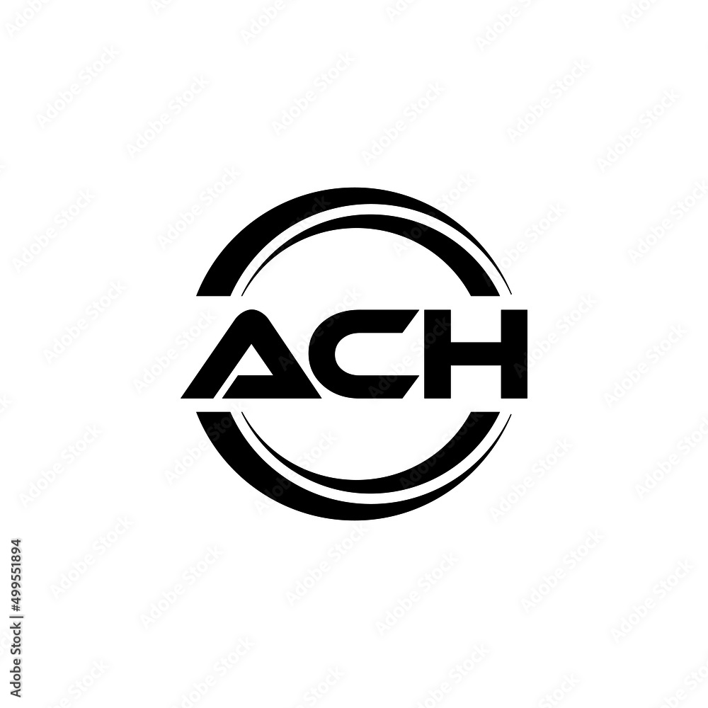 Vecteur Stock ACH letter logo design with white background in ...