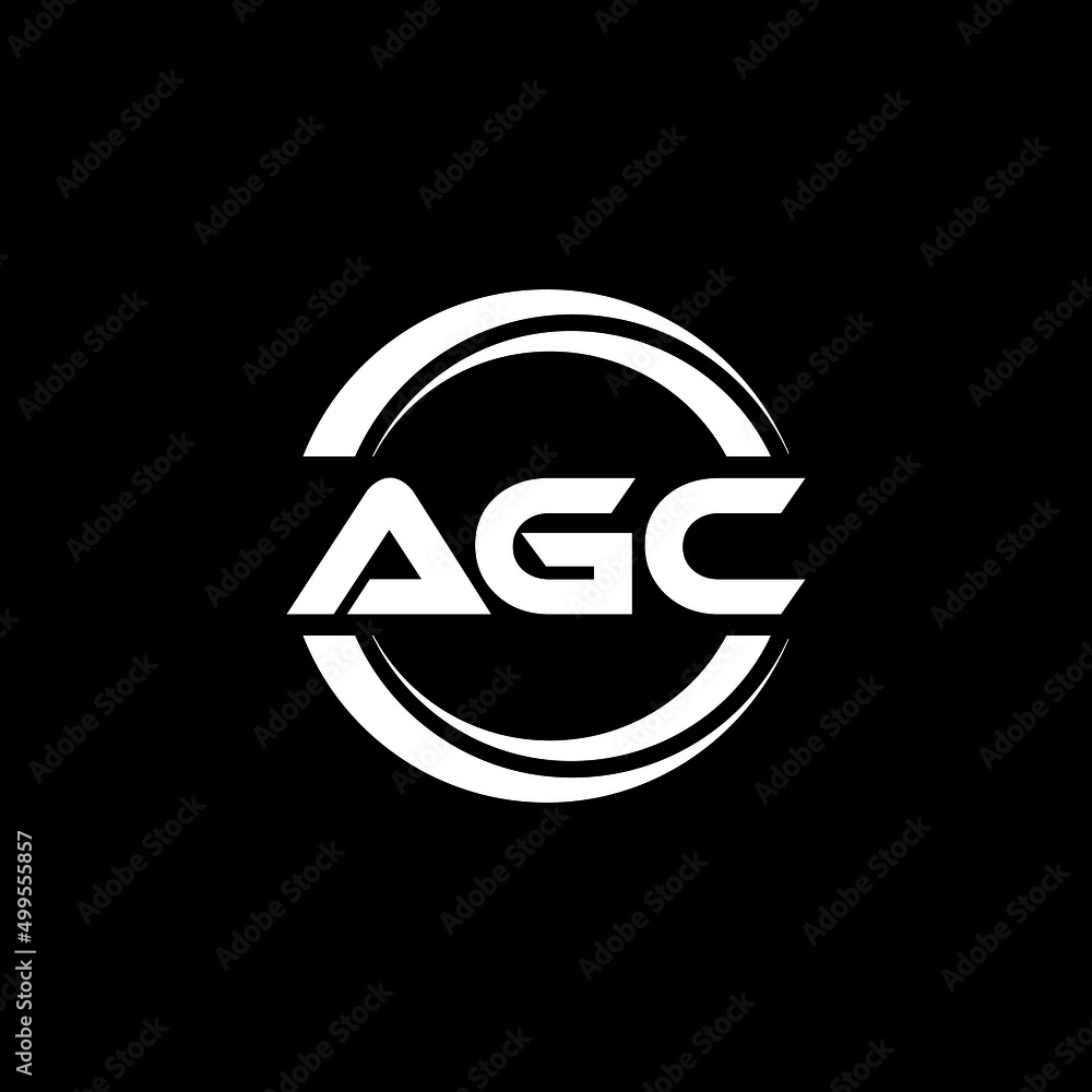 Vecteur Stock AGC letter logo design with black background in ...