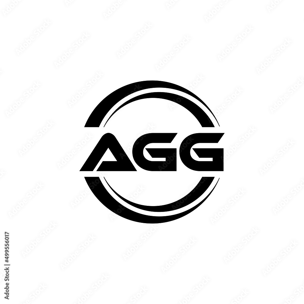 AGG letter logo design with white background in illustrator, vector ...
