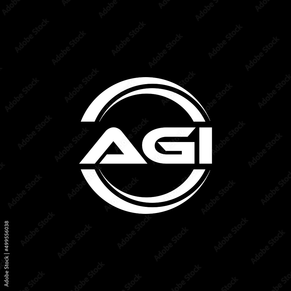 AGI letter logo design with black background in illustrator, vector ...
