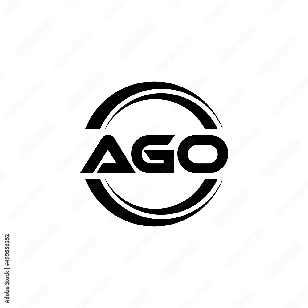 AGO letter logo design with white background in illustrator, vector ...