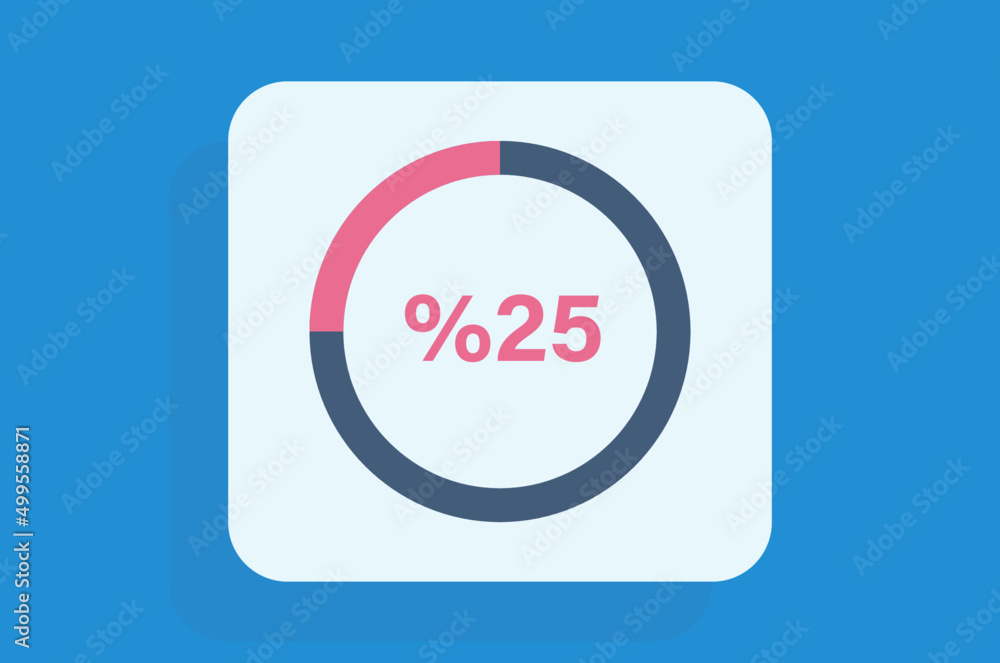 Load status icon and process the data circle percentage diagram flat ...