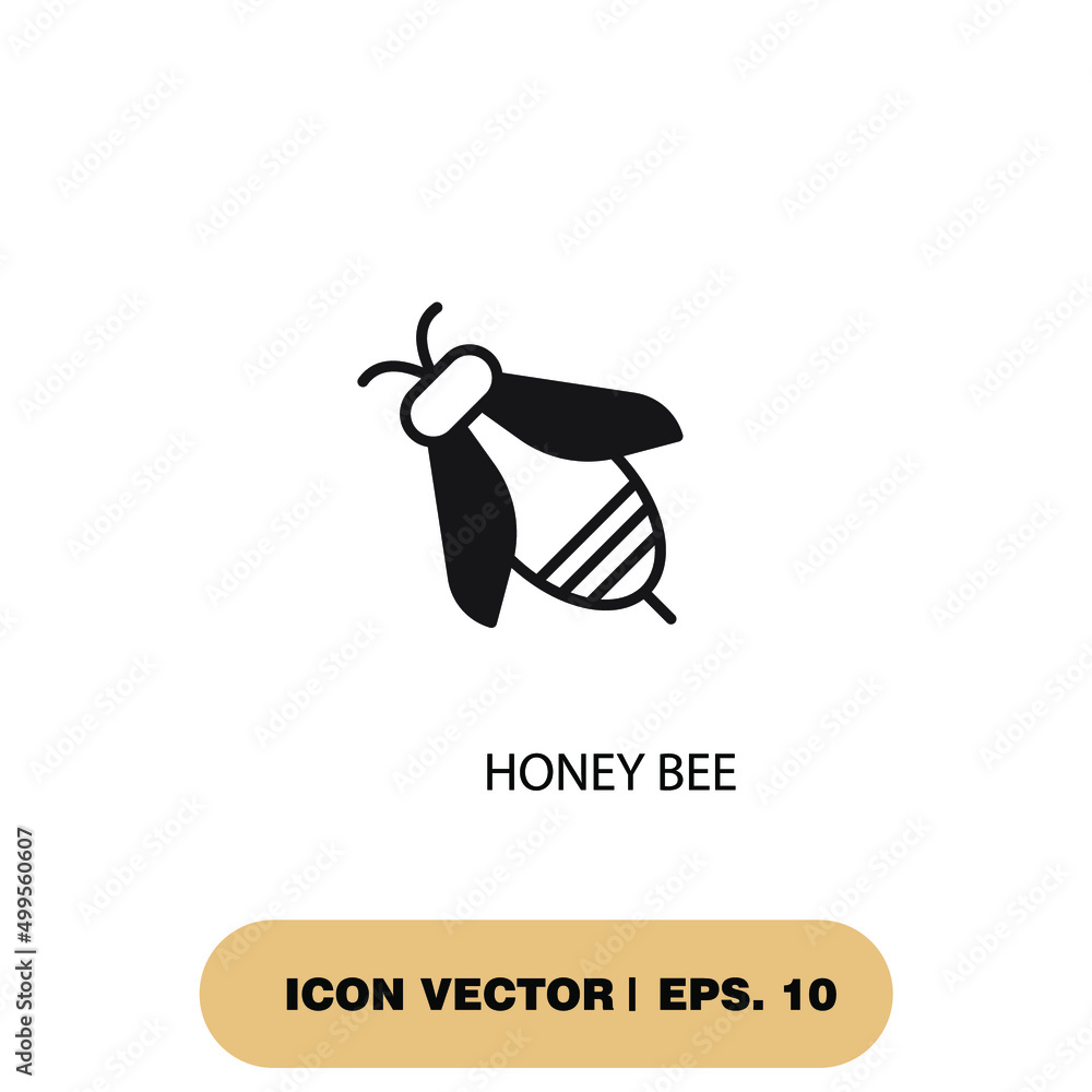 honey bee icons symbol vector elements for infographic web Stock Vector ...