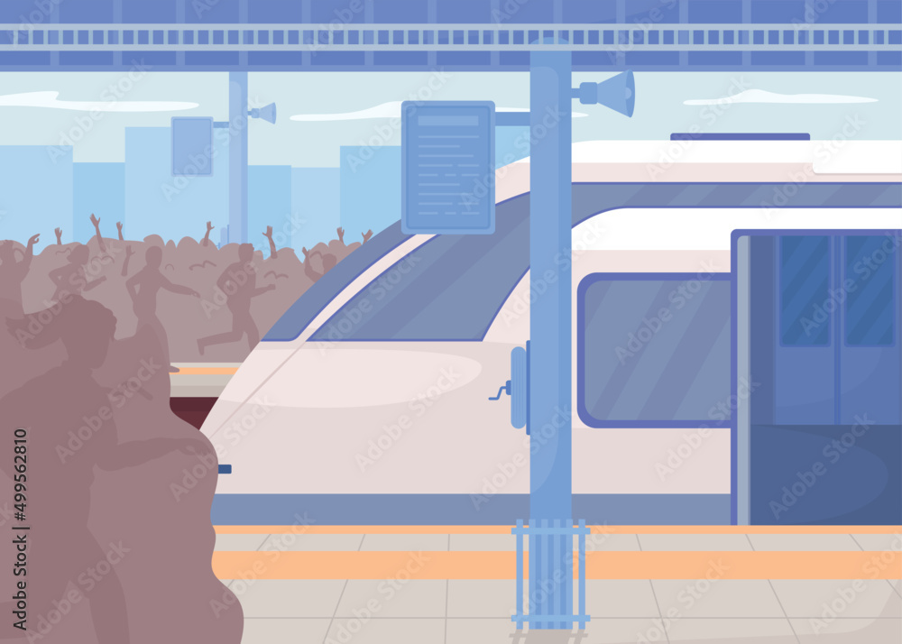 Simple Cartoon Train Station