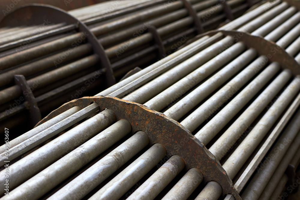 Foto Stock Heat exchangers tube bundle details of industrial heat ...