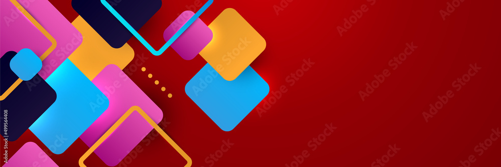 Abstract red yellow blue modern colorful banner background Stock Vector ...